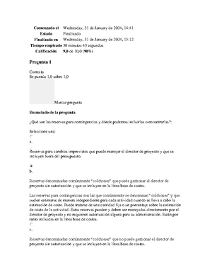 Evaluacion C2 - Seguimiento DE Proyectos - Pregunta 1 Enunciado de la ...