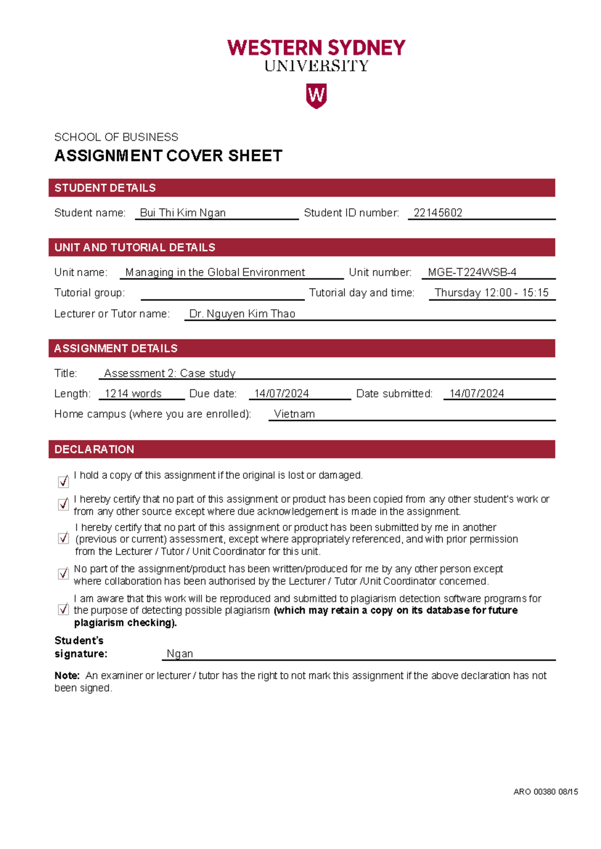 MGE4 - A2 Case Study on Nike: Ethics and CSR Issues - BUI Thi Kim Ngan ...