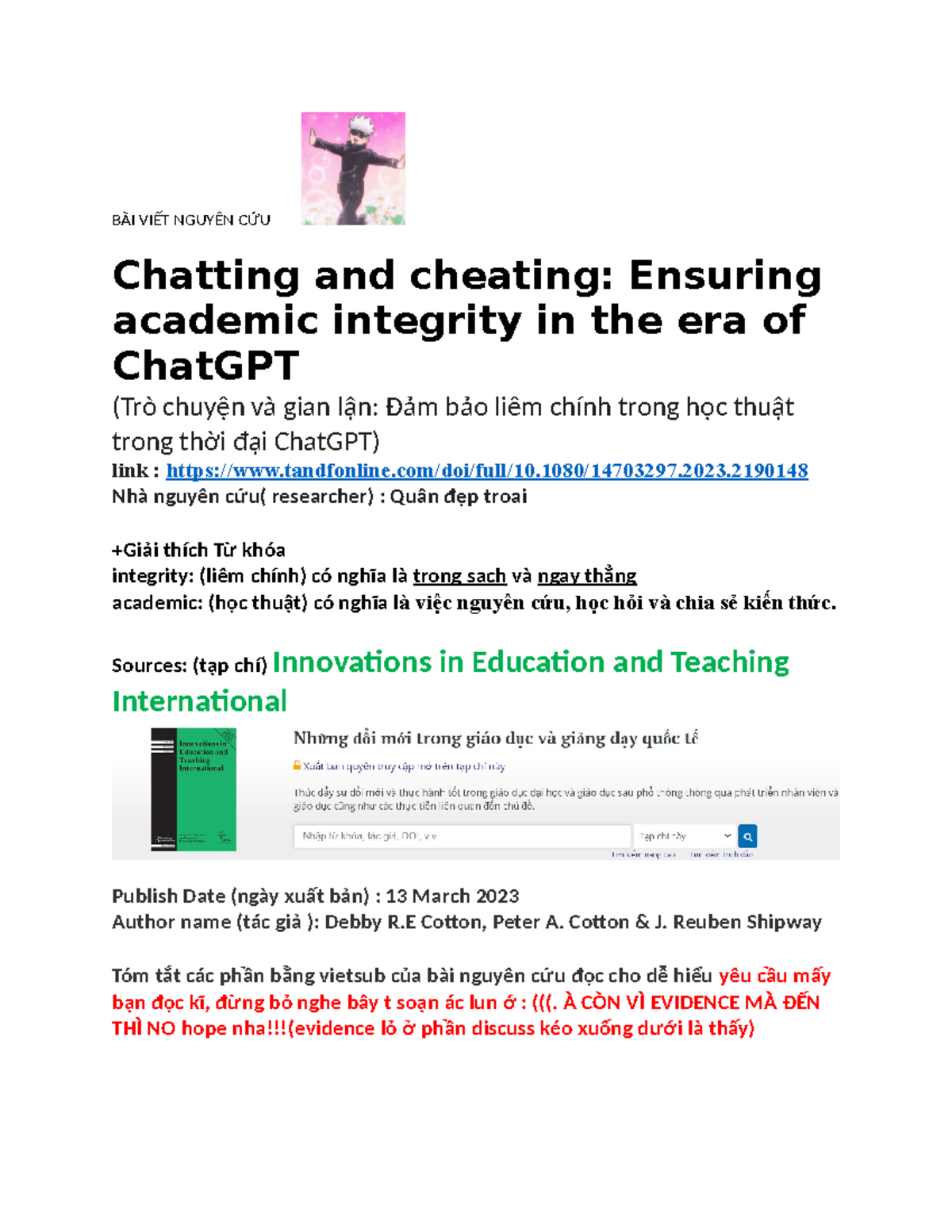 Debate on Academic Integrity in the Age of ChatGPT - Research Insights ...