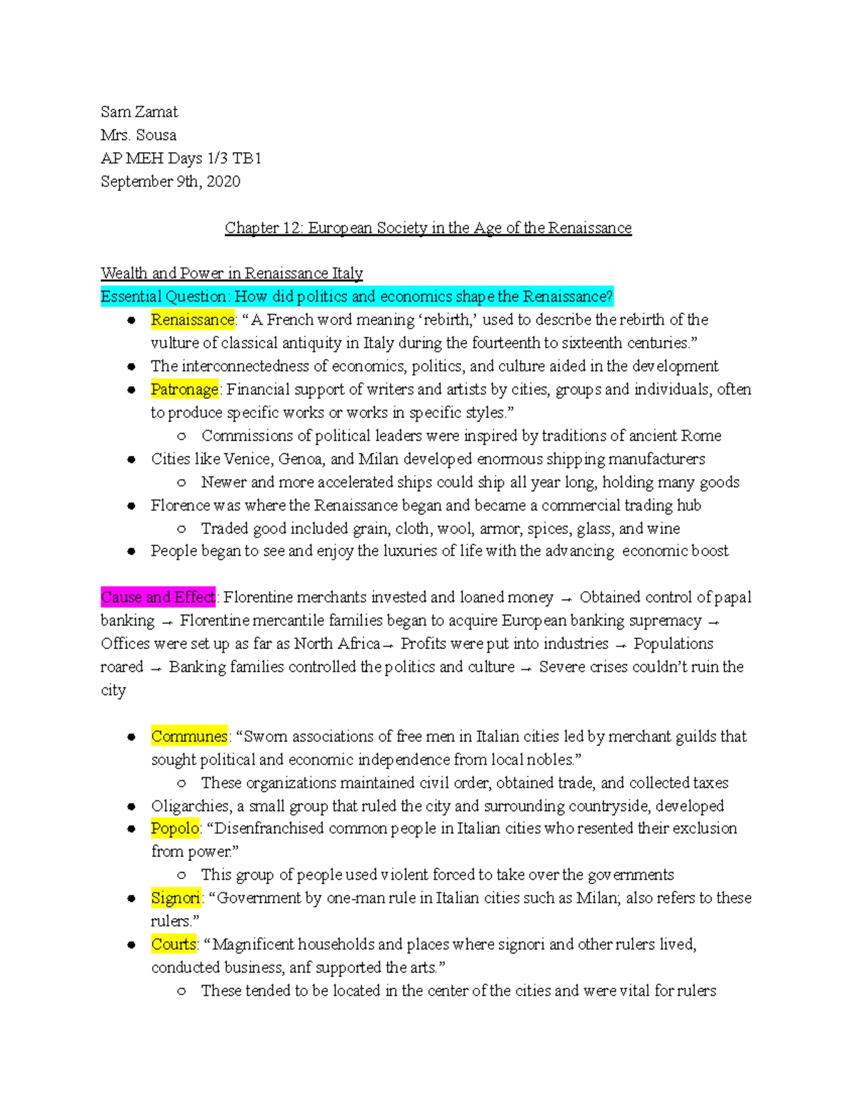 AP Euro 2024 Unit 7 Study Guide: Italian Unification & Social Changes ...
