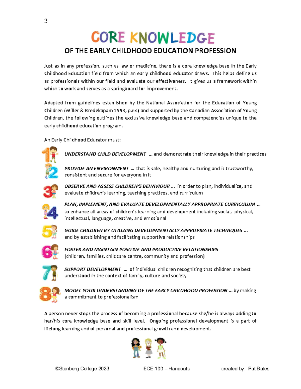 ECE 100 - Core Knowledge & Competencies in Early Childhood Education ...
