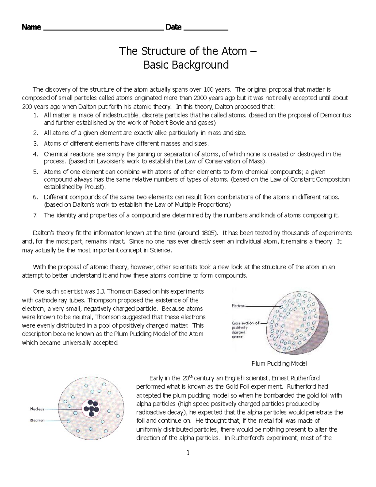 Background and Basic Structure of the Atom (1) - The Structure of the ...