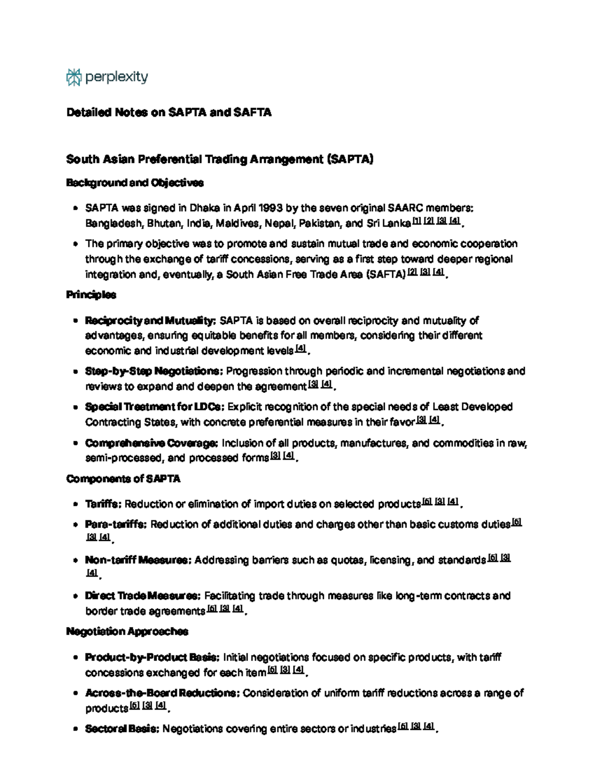 Comprehensive Notes on SAPTA & SAFTA: South Asian Trade Agreements ...