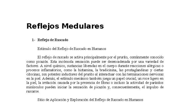 Reflejos Medulares: Estímulos y Respuestas en Humanos - Studocu