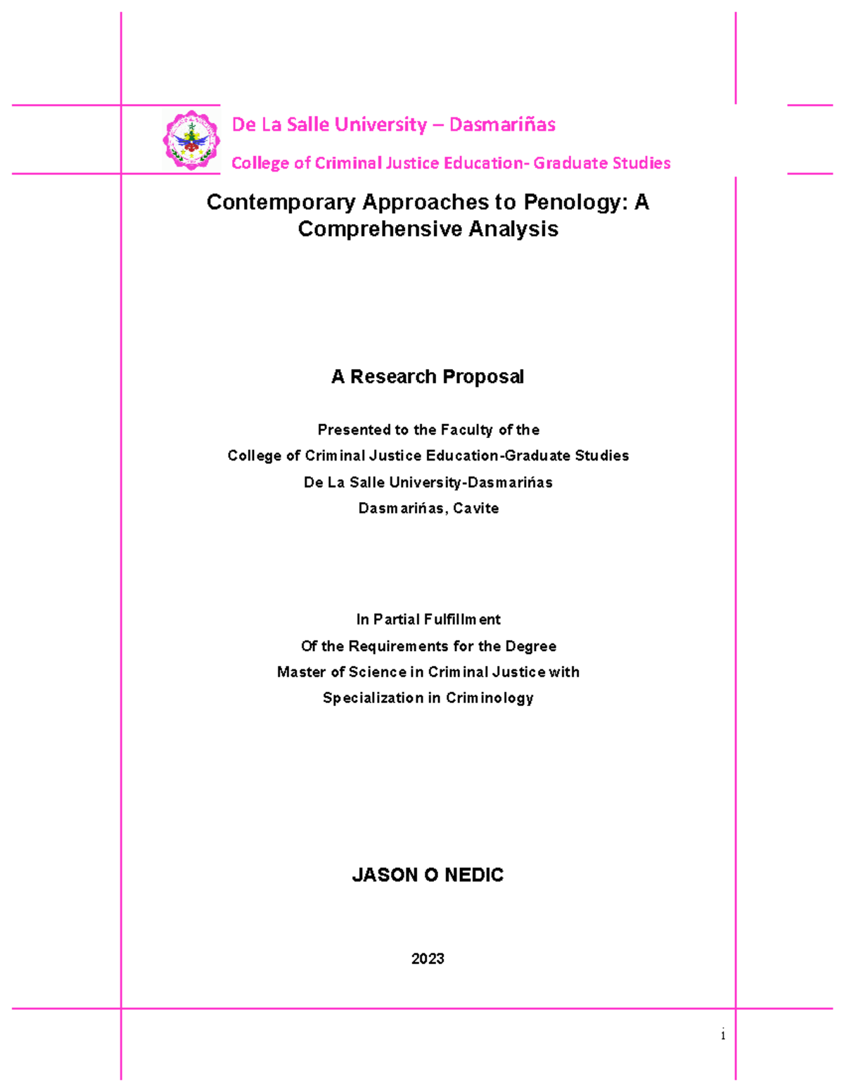 Contemporary Penology Approaches: A Comprehensive Analysis (CJ 503 ...