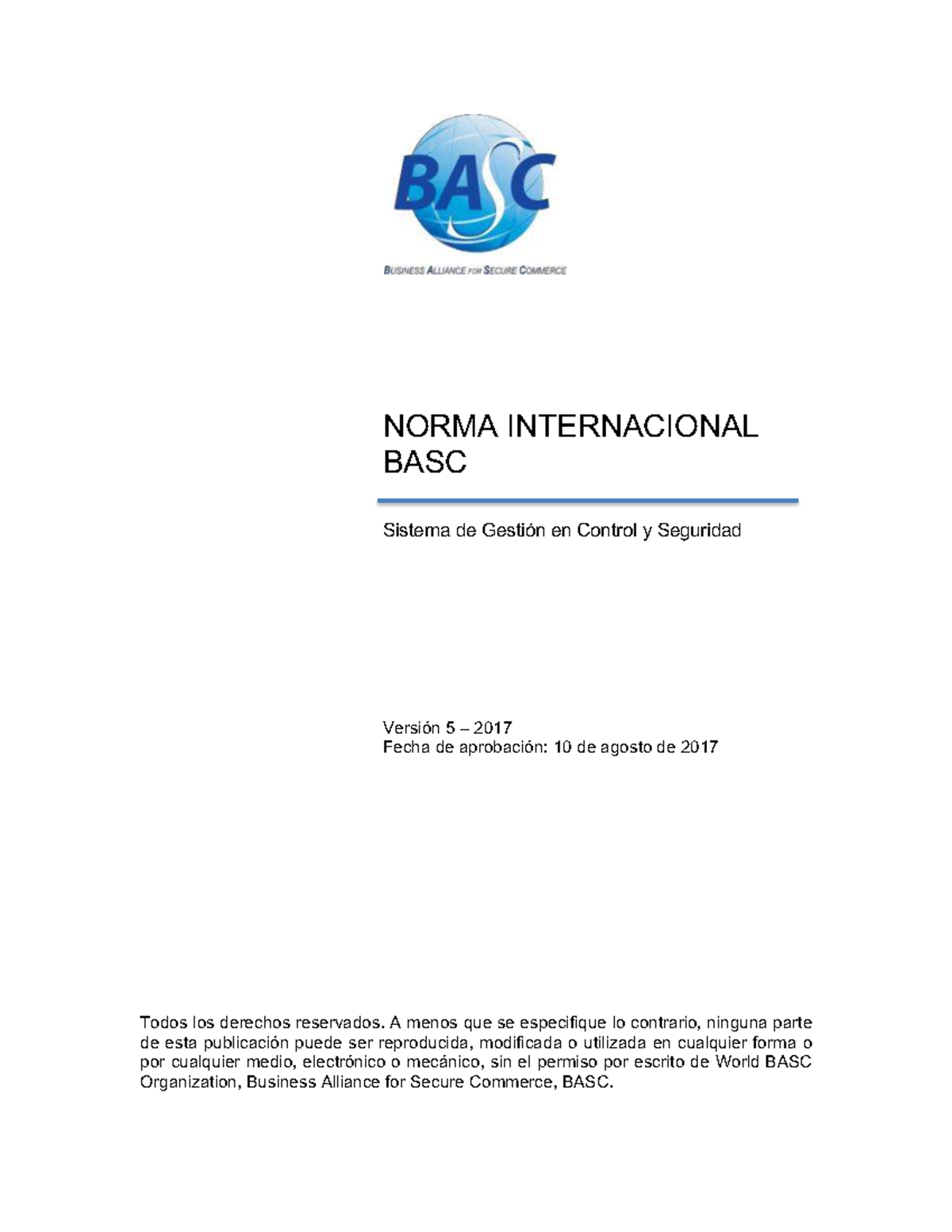 Lectura Sesión 2: Norma Internacional BASC - Sistema de Gestión en Control y - Studocu