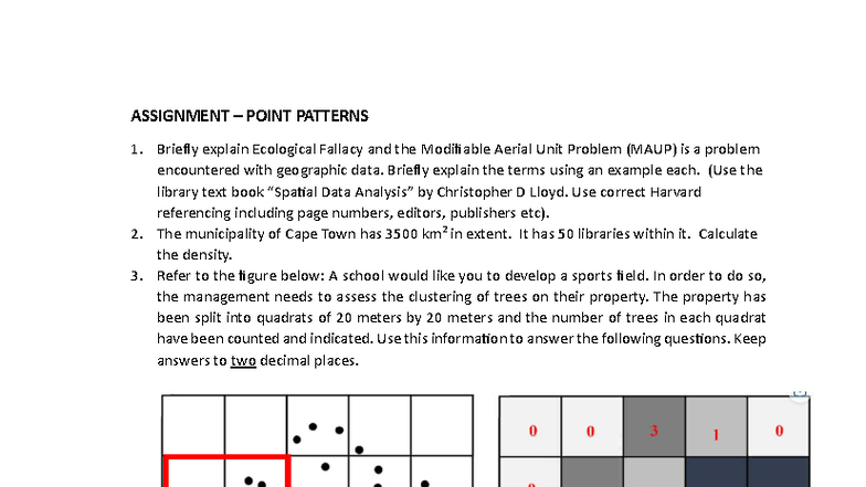 Tutorial Questions on Ecological Fallacy & Density Calculations ...