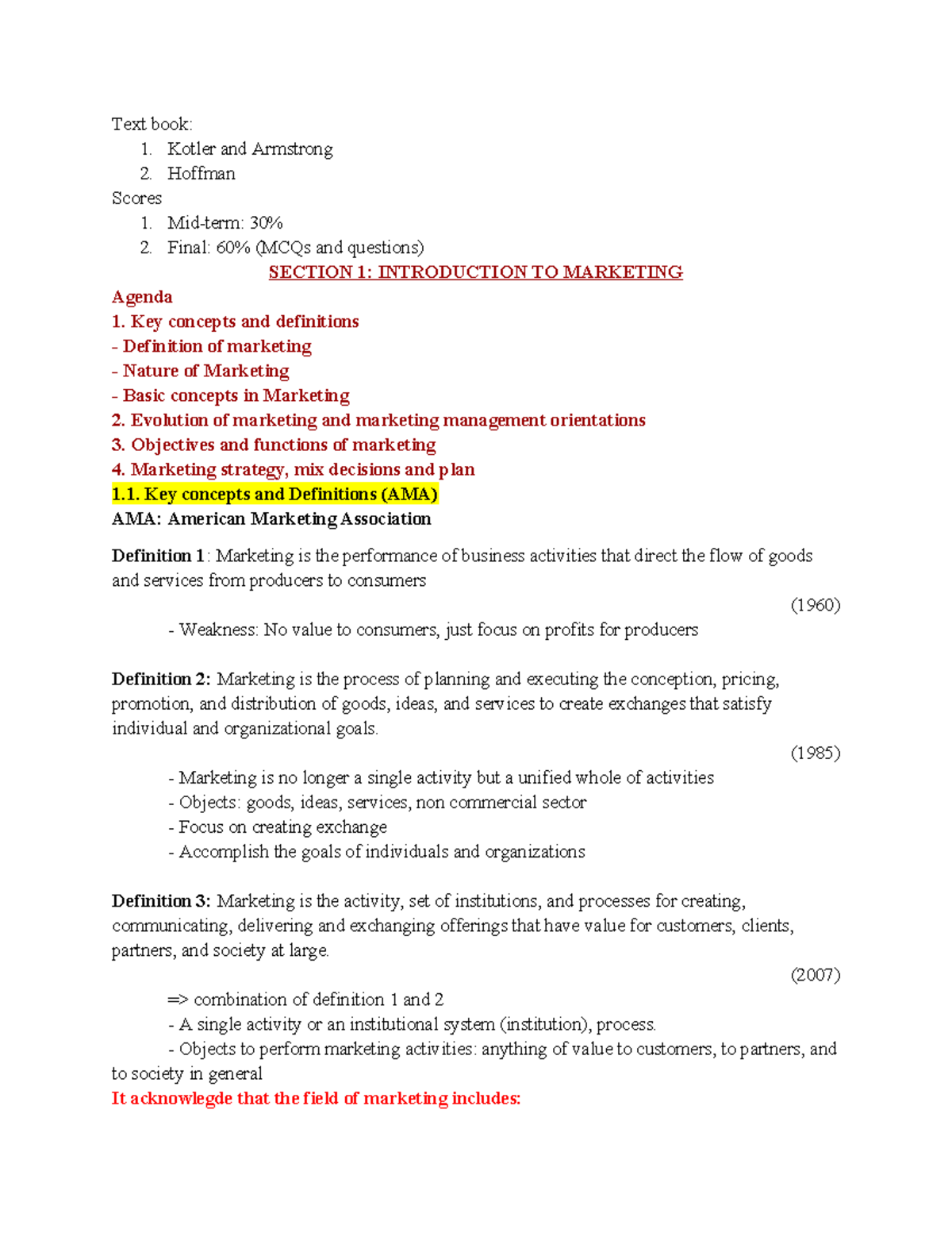 MKT 101: Final Exam Study Guide - Key Concepts & Marketing Strategies ...