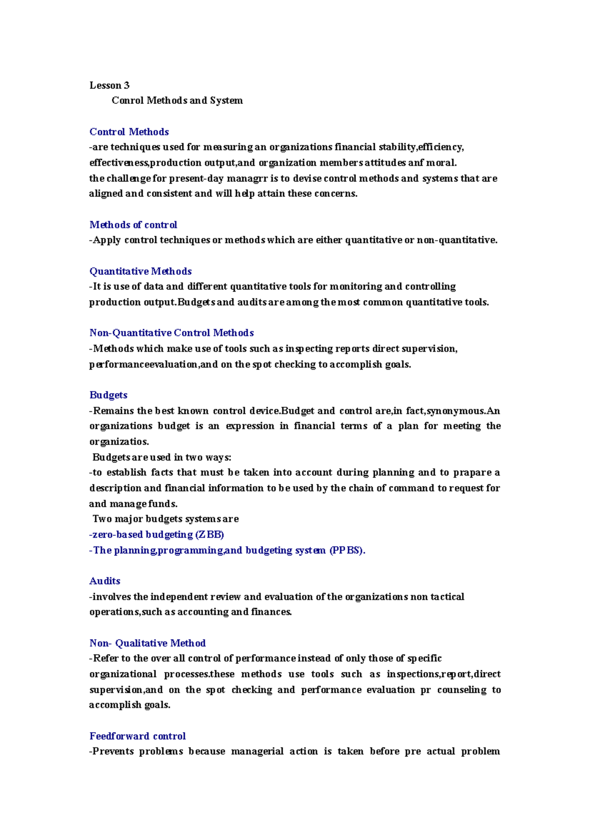 Control Methods and Systems: Understanding Management and Performance ...