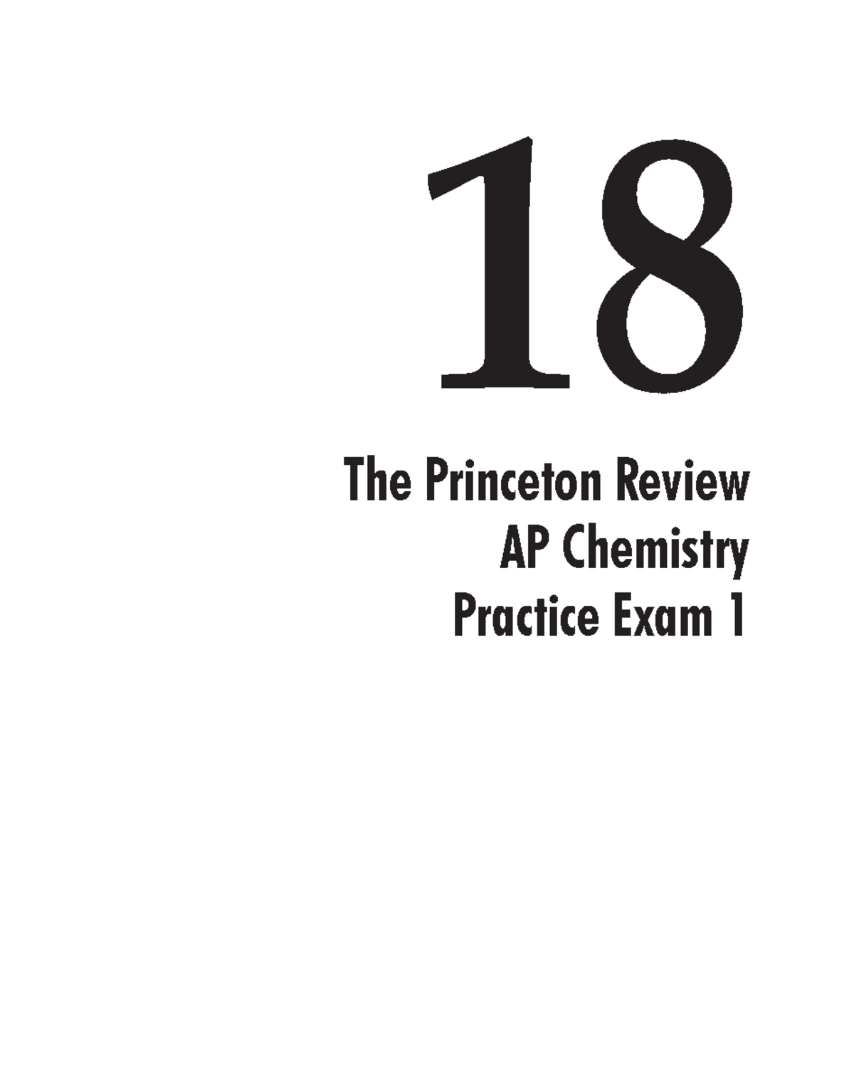 AP Chem Practice Test 1 - The Princeton Review Exam 1 Preparation - Studocu