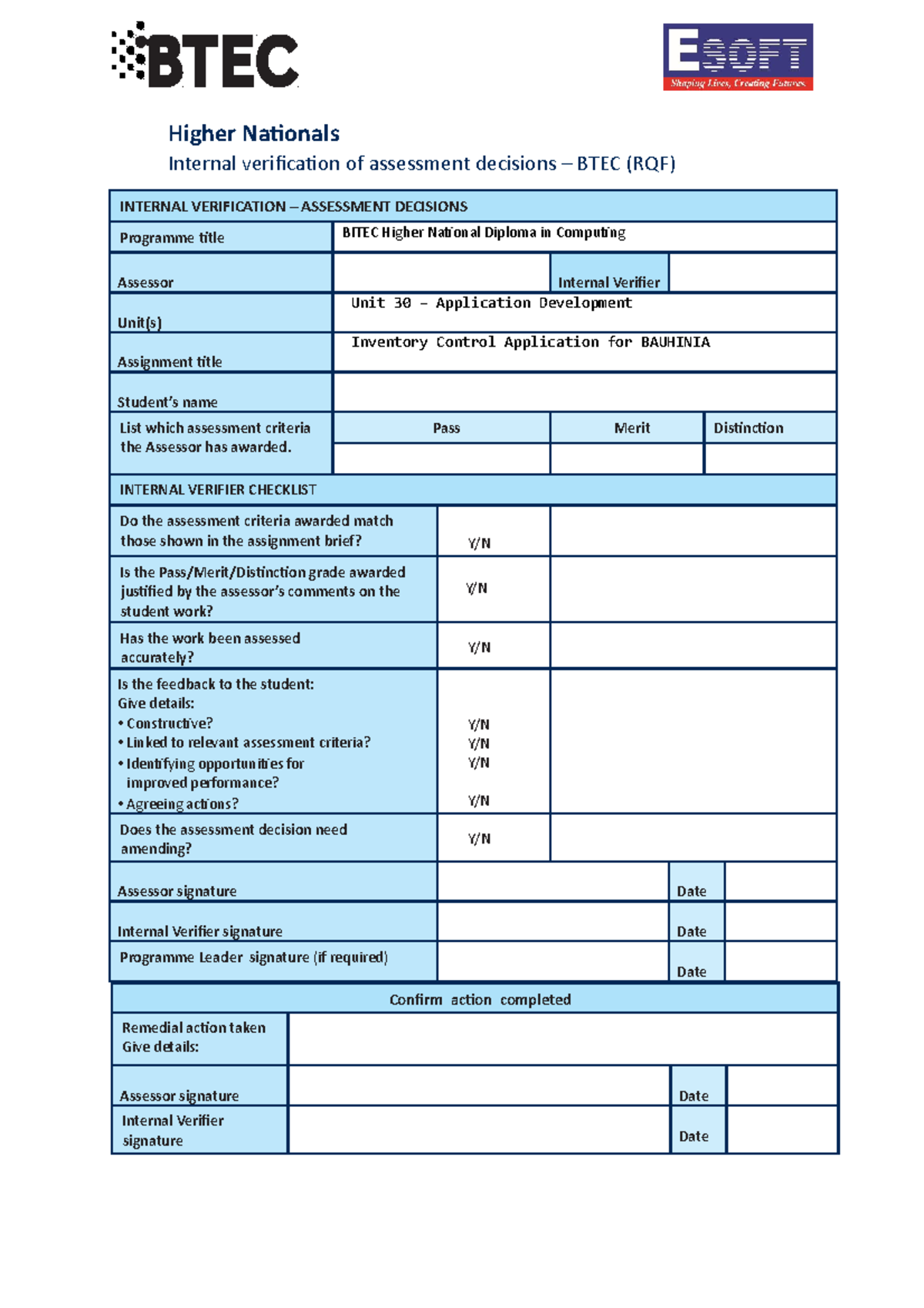 1187-162001 Unit 30 Application Development: Inventory Control Application Overview - Studocu