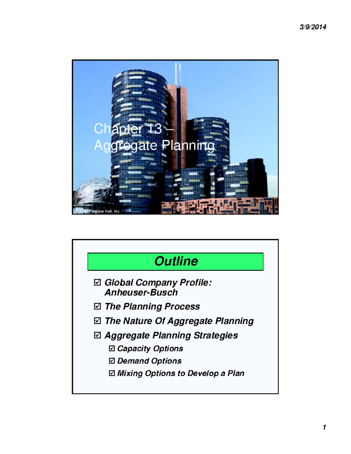 Aggregate Planning - Lecture Notes (Course Code: 2006) - Studocu