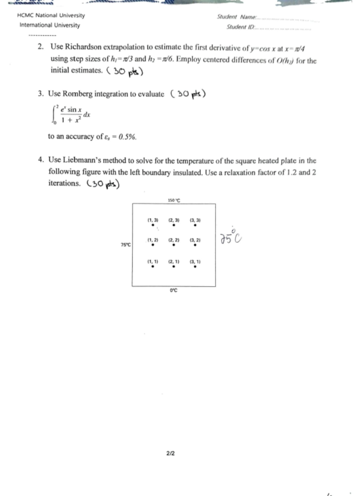 Math 202: Numerical Methods - Practice Problems & Techniques - Studocu