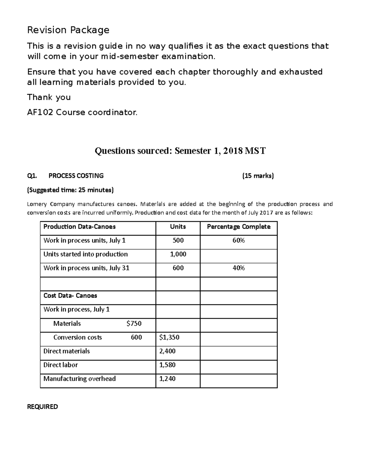 AF102 revision questions (2019 )2 - Revision Package This is a revision ...