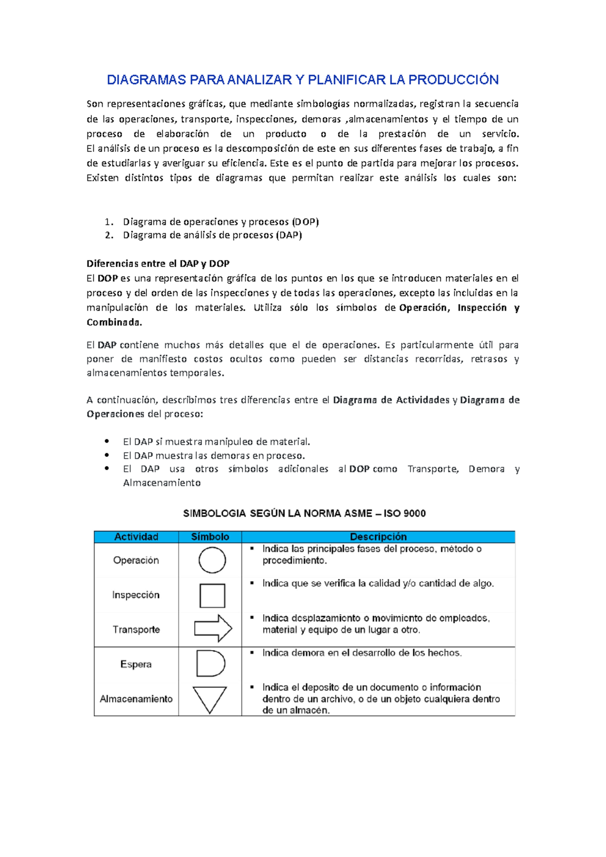 Concepto de DAP Y DOP - DIAGRAMAS PARA ANALIZAR Y PLANIFICAR LA ...