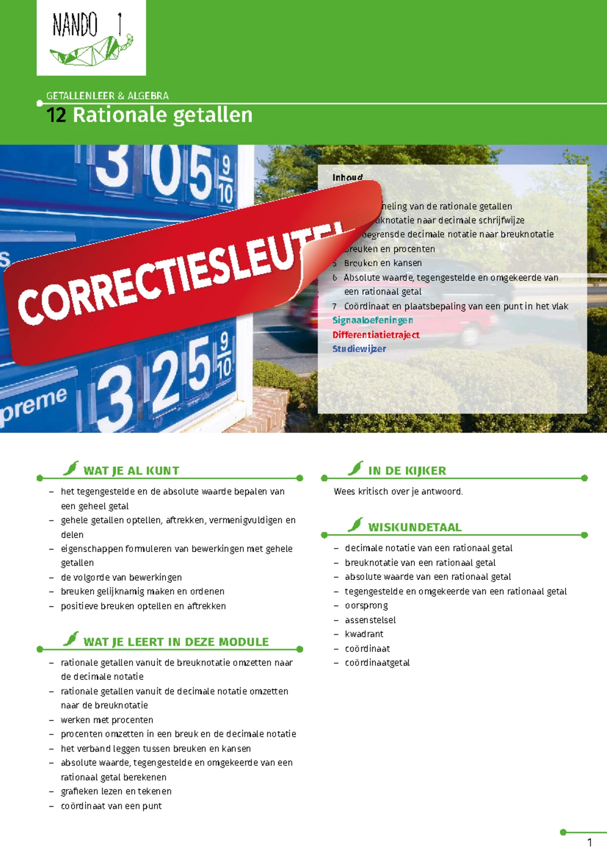Correctiesleutel module 11 - Nando 1 Inhoud Instap 1 Rekenen met ...