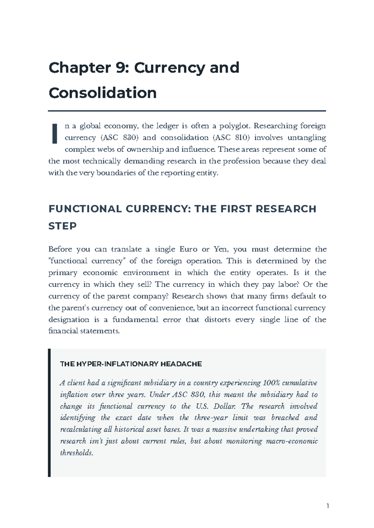 Chapter 9: Currency & Consolidation (ASC 830, 810) in Global Economy ...