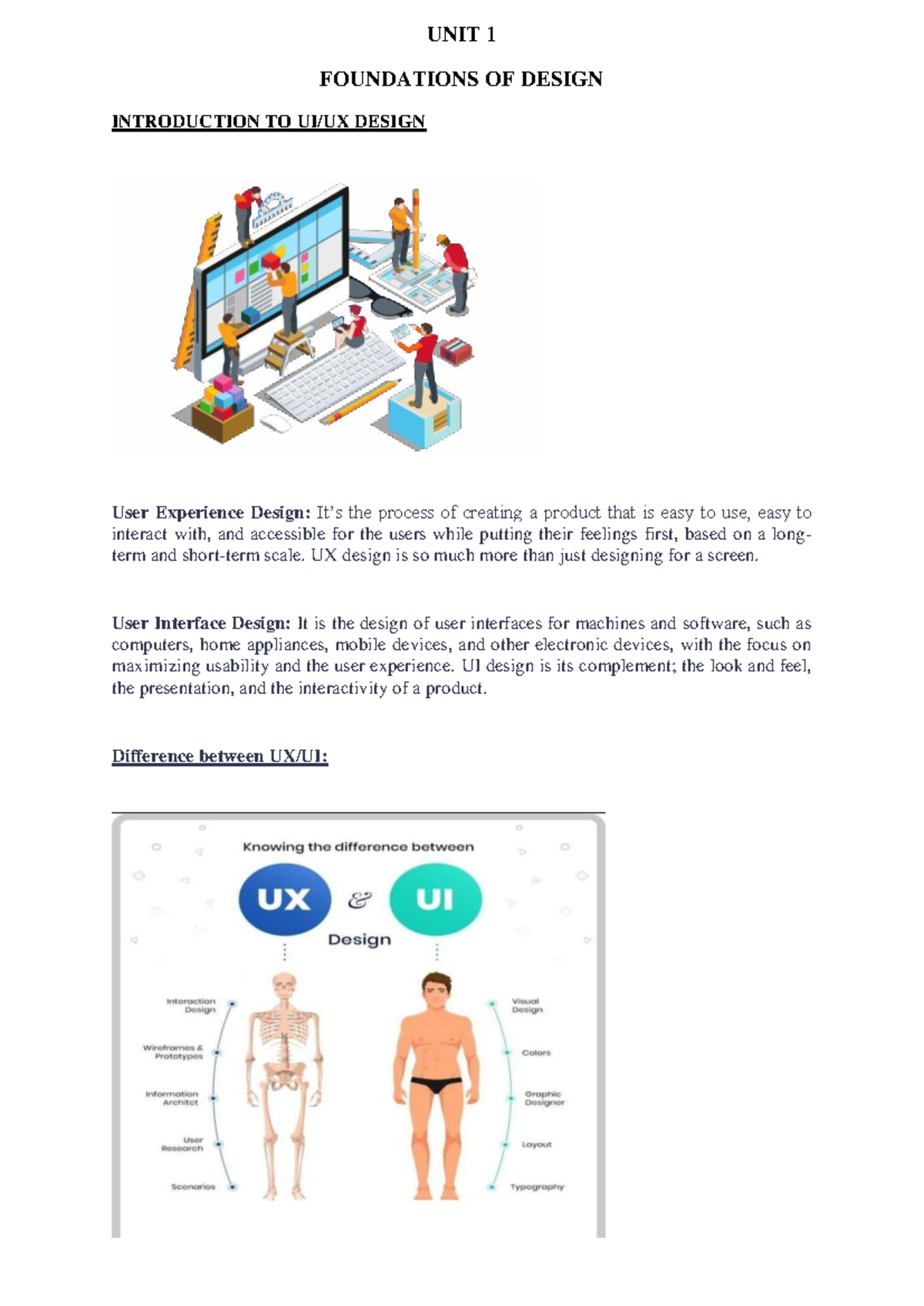 UI & UX Design Foundations: Unit 1 Notes on User Experience - Studocu