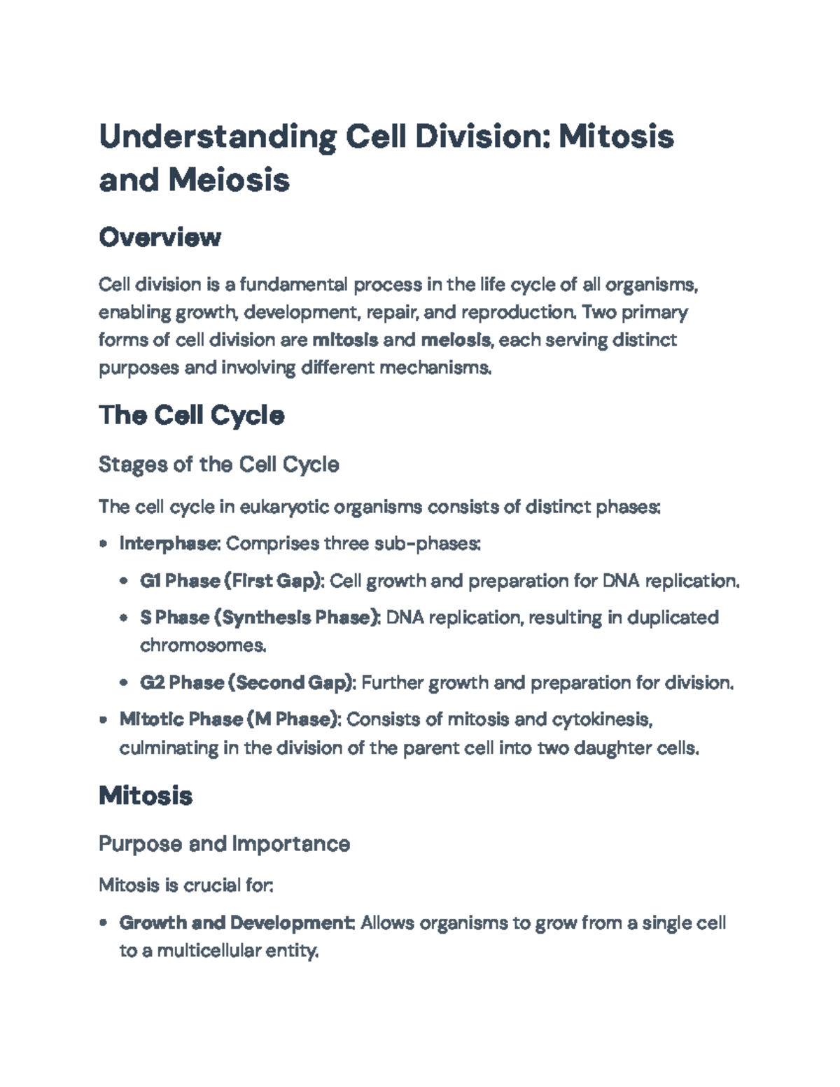 Cell Division Overview: Mitosis and Meiosis Explained - Understanding ...