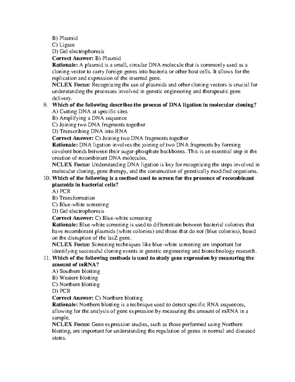 Genetics Test Bank: Key Concepts & Techniques (2024) - Studocu