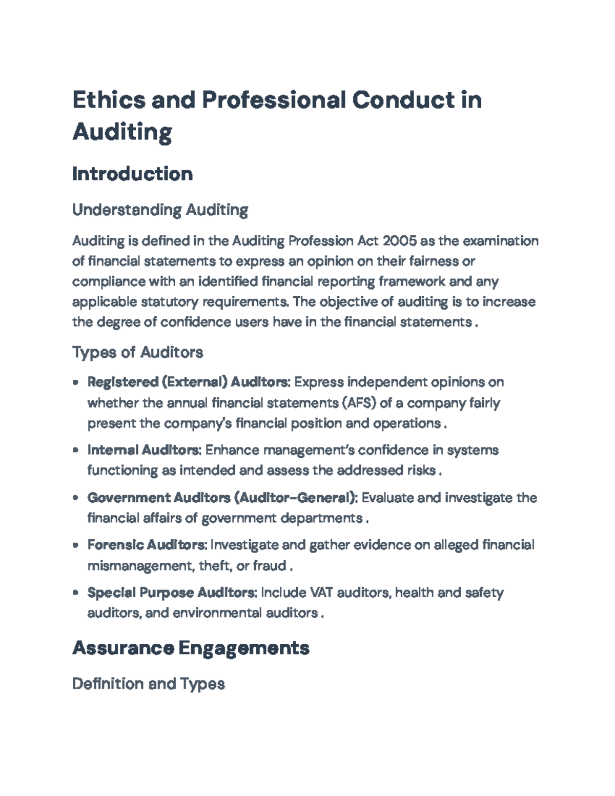 Ethics and Professional Conduct in Auditing: Key Principles and Threats ...