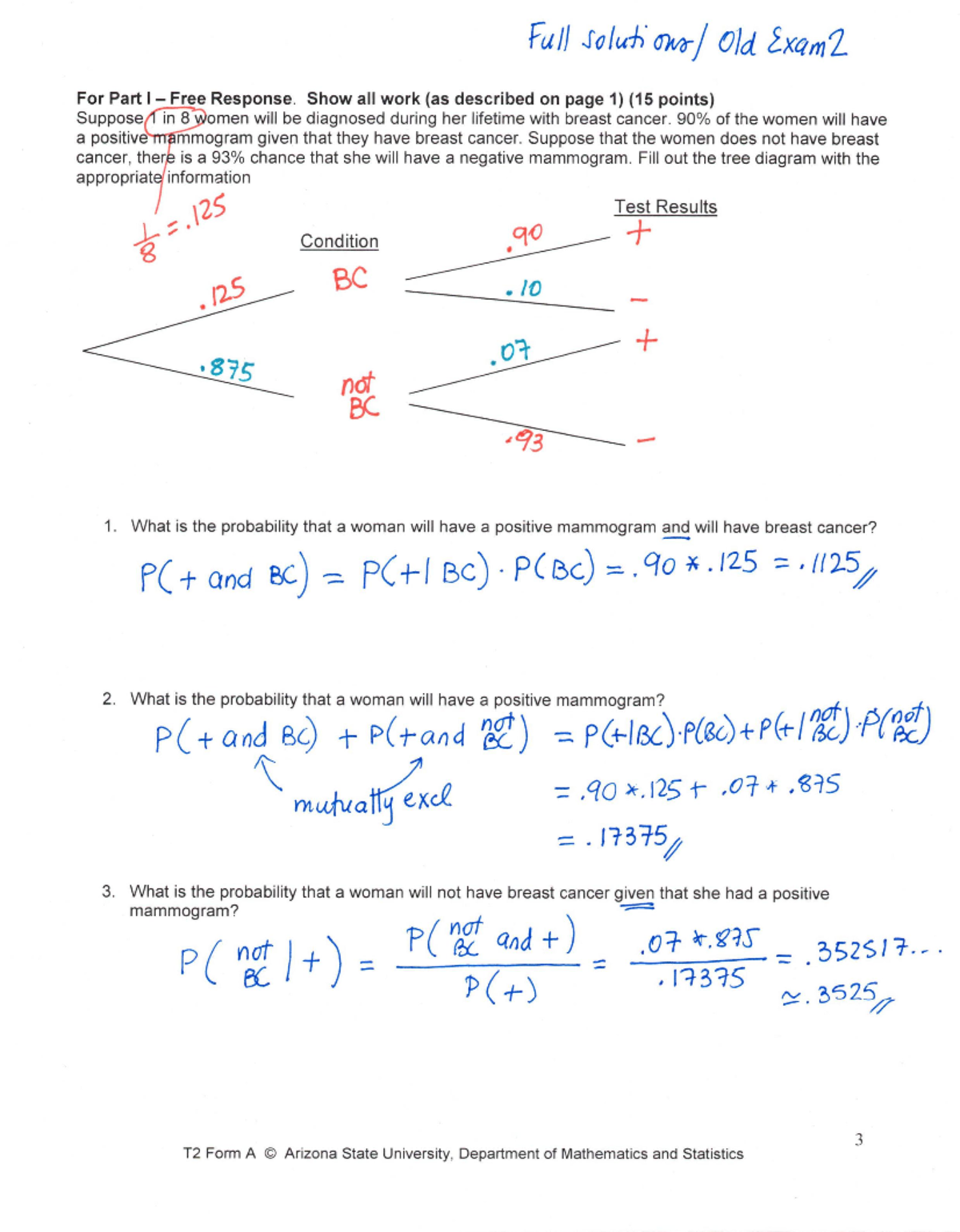 My solutions to old Exam 2 - .r2. 5 ####### .11- 335 What is the ...