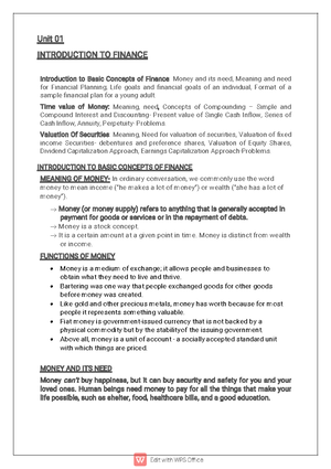 Financial Investment Education Notes - FINANCIAL EDUCATION AND ...