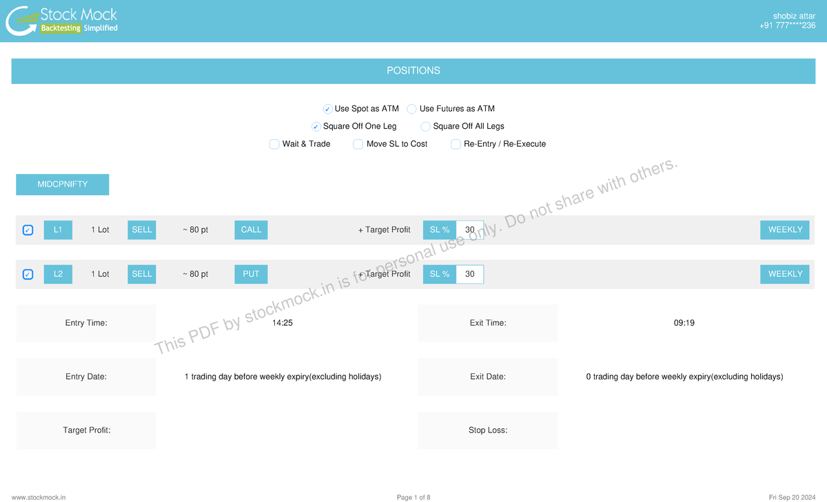 Midcap 80 Premium Positional Strategy (Midcpnifty) Analysis - Studocu