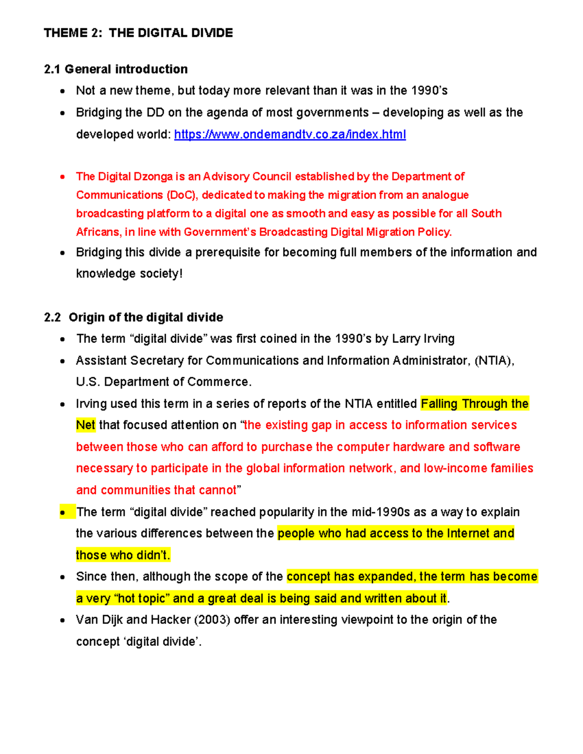 Study Unit 2DD2021: Understanding the Digital Divide and Its ...