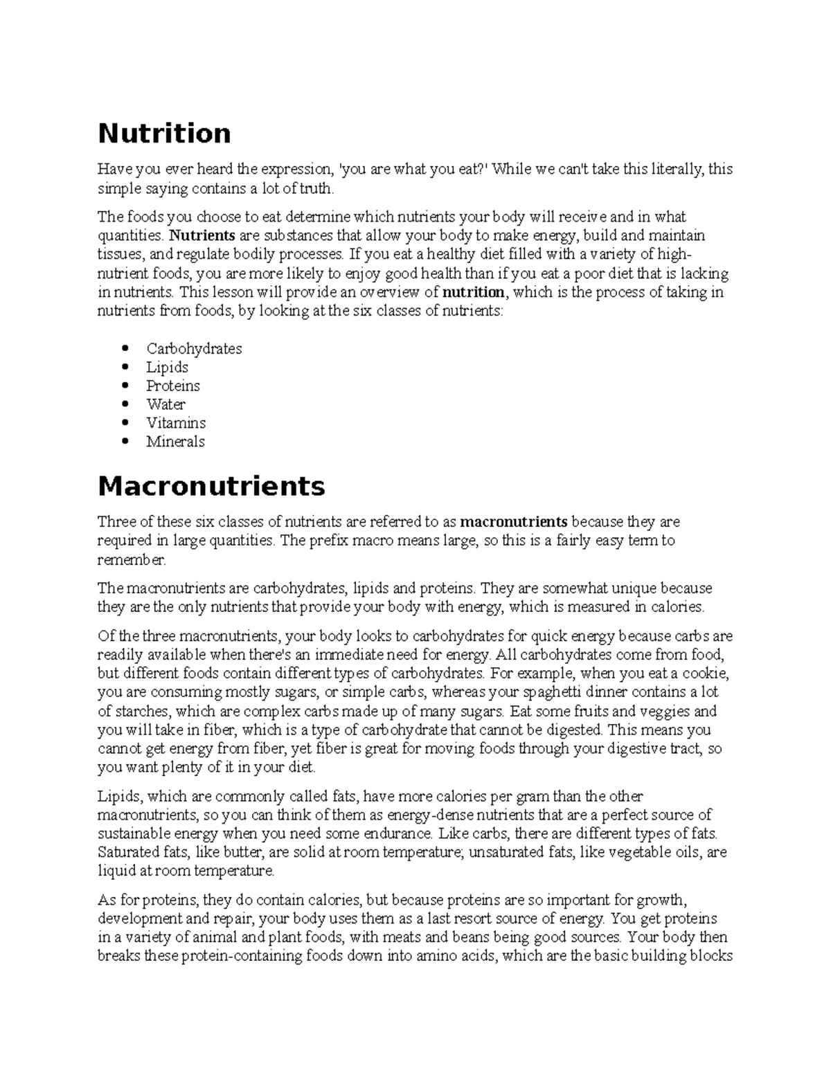Chapter 15 - study - 1 Nutrition: An Applied Approach, 5e (Thompson ...