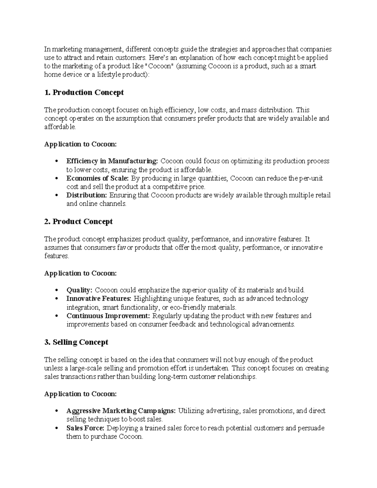 Cocoon Marketing Strategies: Analyzing Key Concepts for Success - Studocu