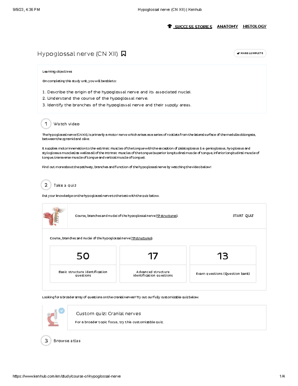 Hypoglossal nerve (CN XII) Kenhub - Hypoglossal nerve (CN XII) Learning ...