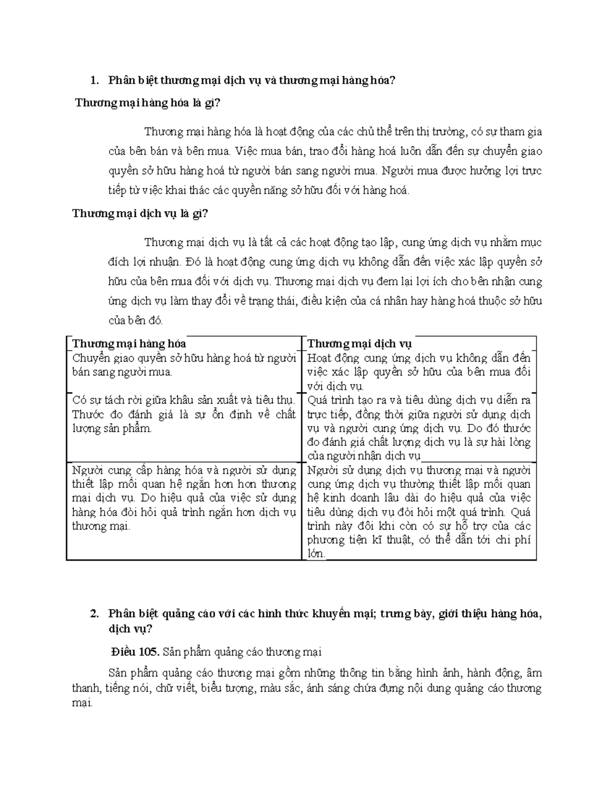 LKD 1-10 - Phân Biệt Thương Mại Dịch Vụ và Hàng Hóa: Khái Niệm & Nguyên ...