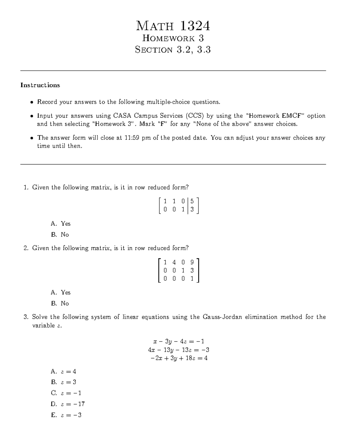 Math 1324 Homework 3: Practice Problems for Sections 3.2 & 3.3 - Studocu