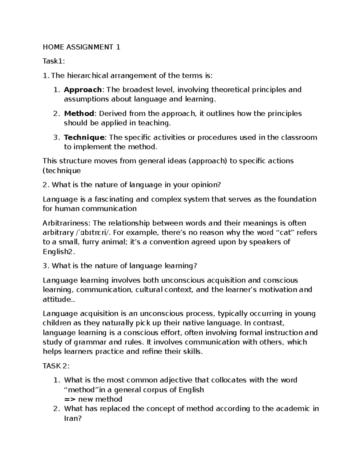 HOME Assignment 1 - HOME ASSIGNMENT 1 Task1: The hierarchical ...