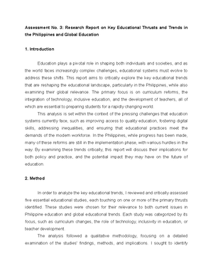 Assessment learning module 3 - Mary Rose I. Gila BEED 3A Assessment ...