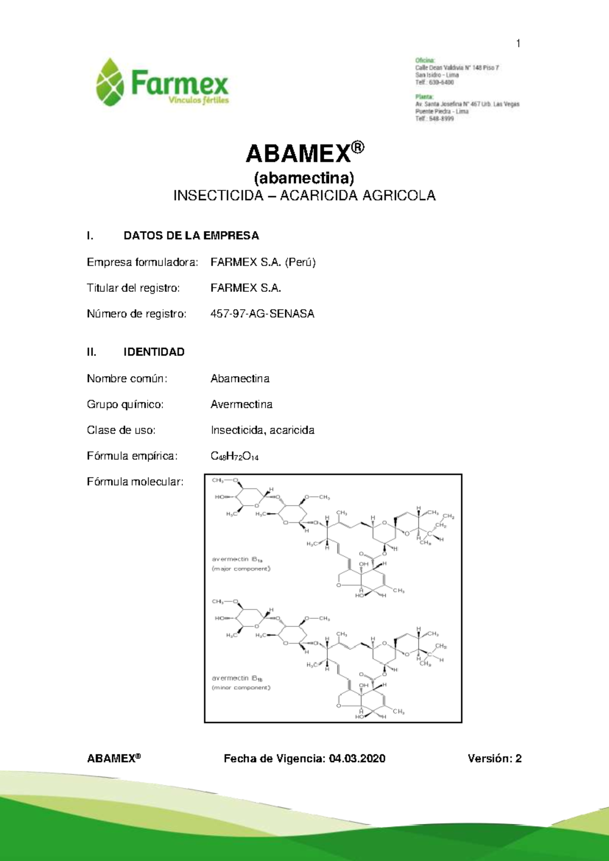 Abamectina - ABAMEX ® (abamectina) INSECTICIDA – ACARICIDA AGRICOLA I ...