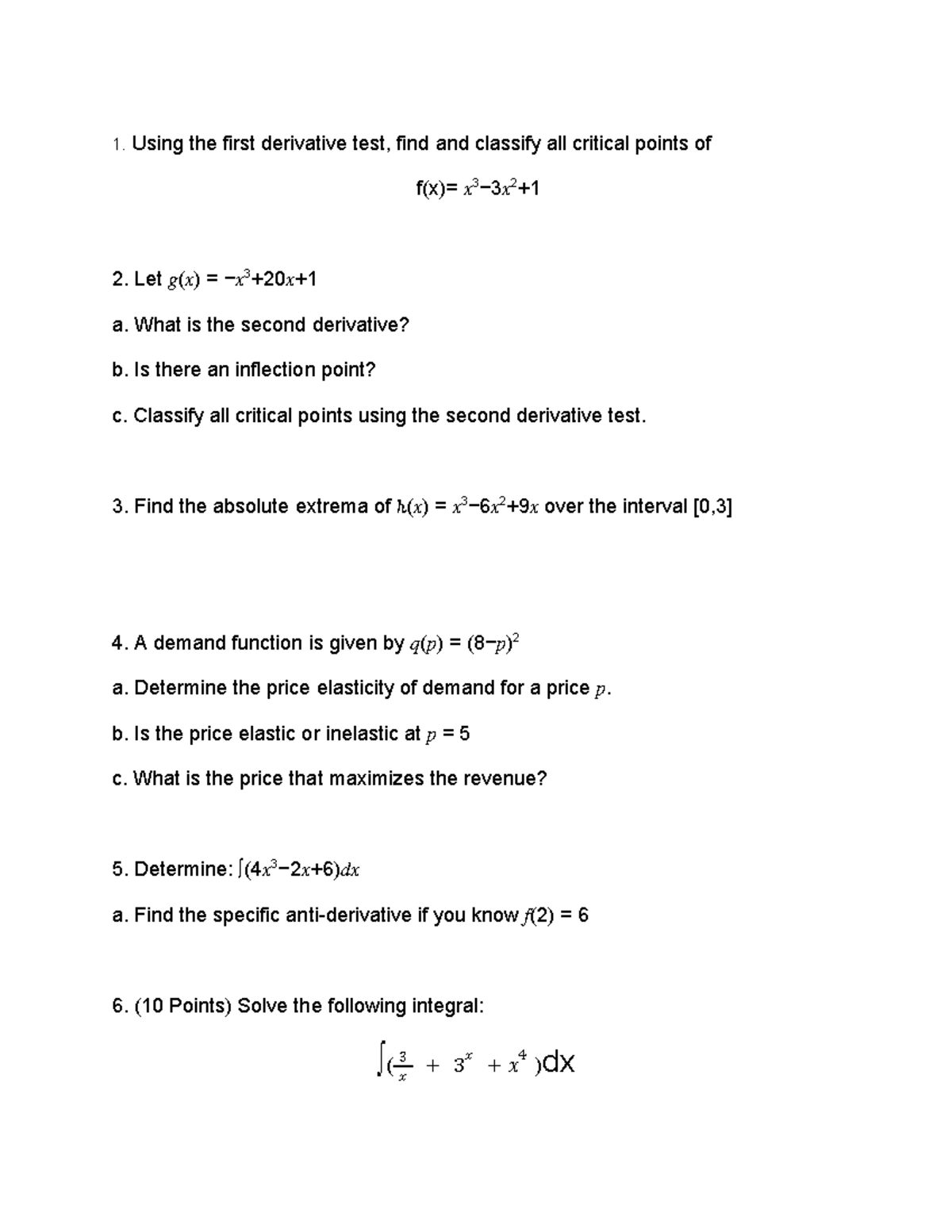 Calculus Practice Problems and Solutions - Studocu