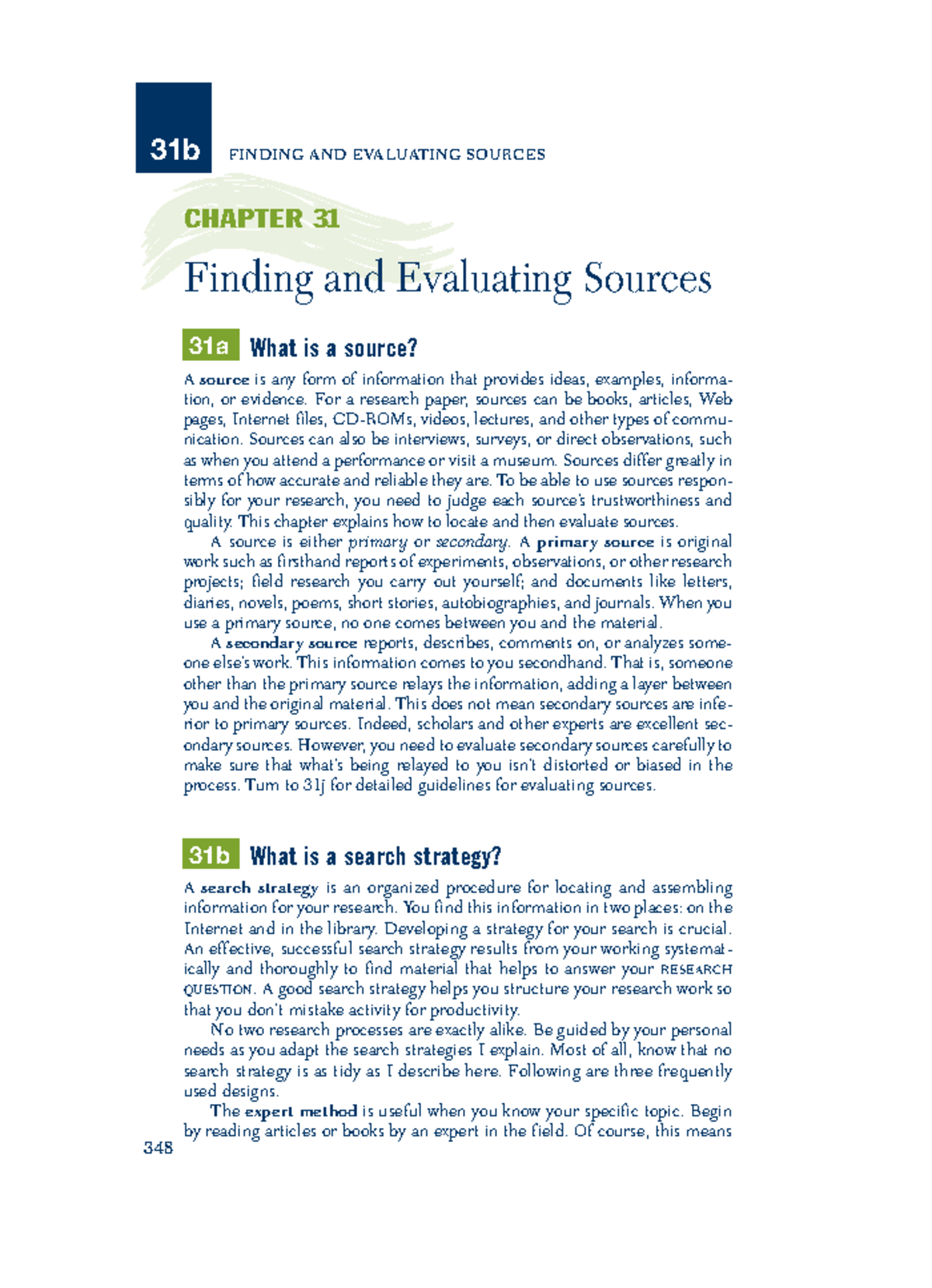 TROYMC30_32_0131889567: Finding and Evaluating Sources - Chapter 31 ...