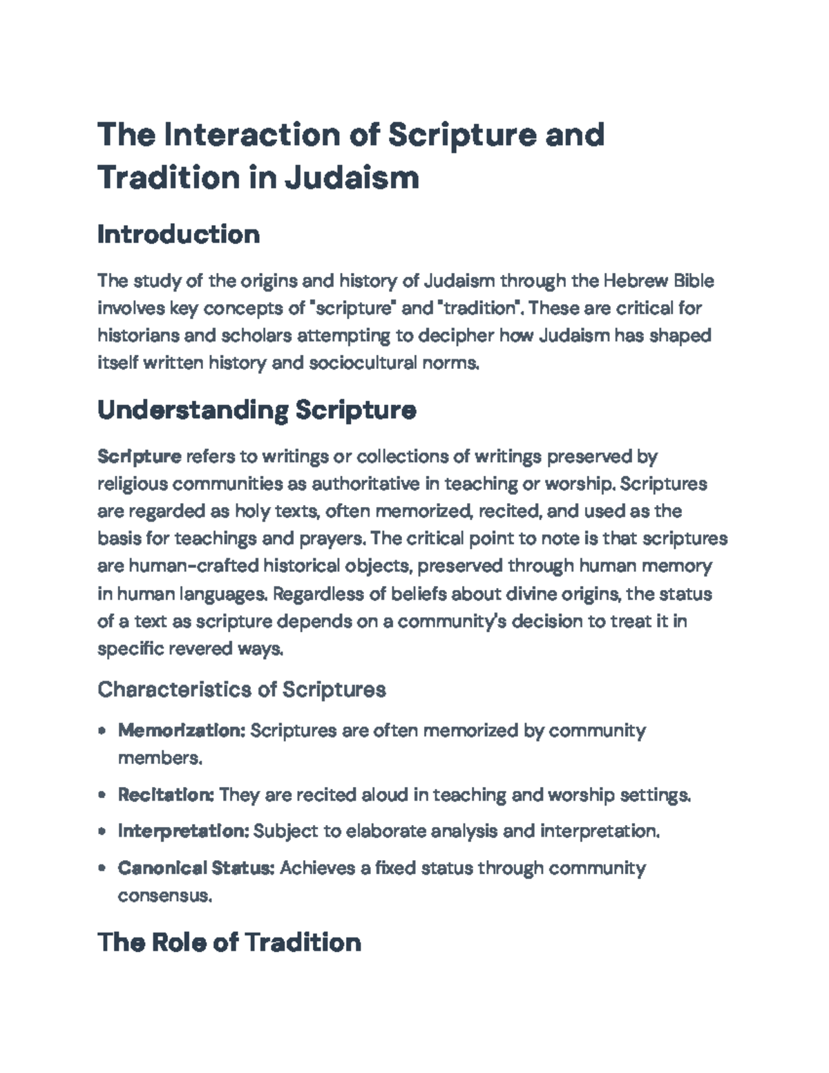 The Interplay of Scripture and Tradition in Judaism: A Comprehensive ...