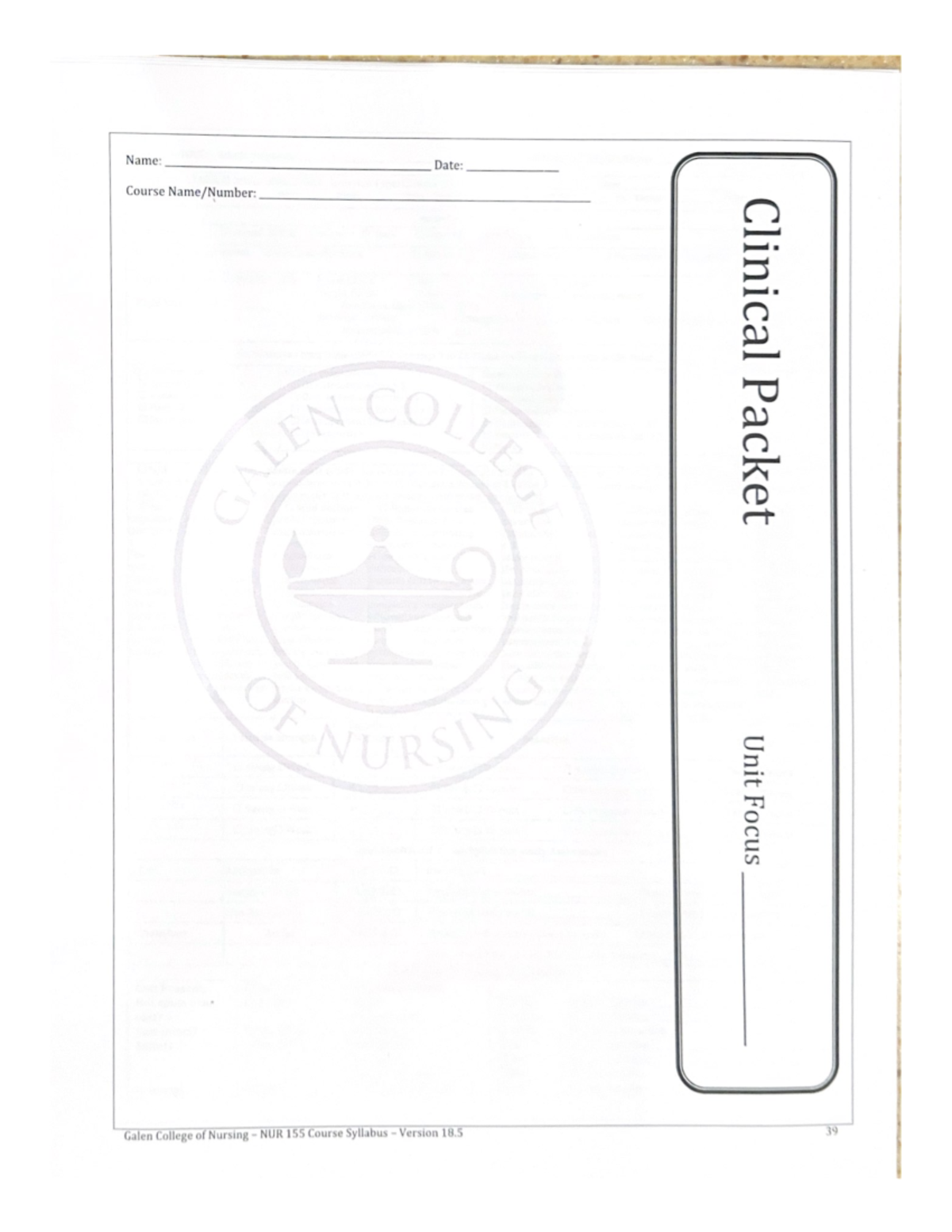 Clinical Packet for Student Use and Reference Guide - Studocu