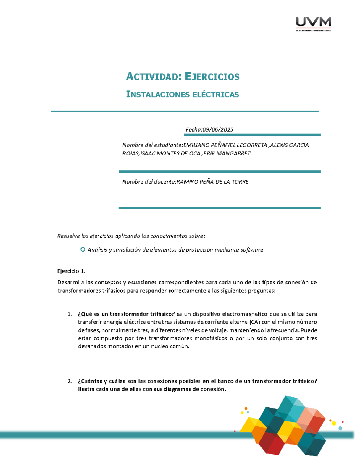 ACTIVIDAD: EJERCICIOS DE INSTALACIONES ELÉCTRICAS - ACTV 13 - Studocu