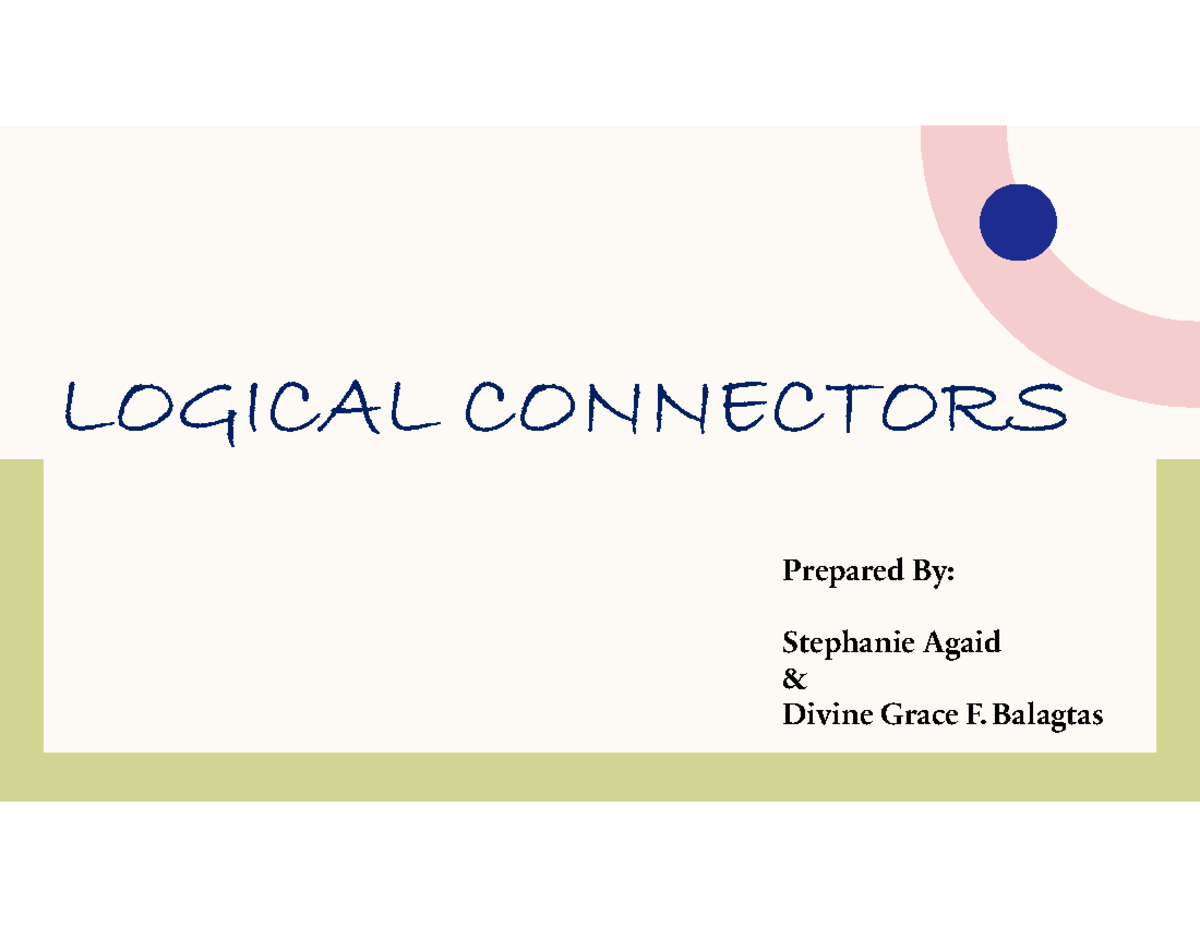 Final Lesson G8 English: Understanding Logical Connectors - Studocu