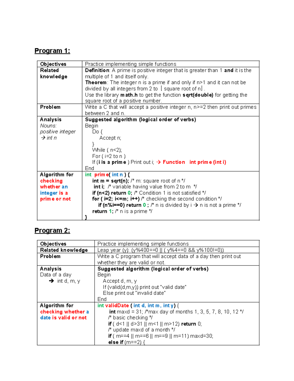 Workshop 4: C Programming Functions for Problem Solving and Analysis - Studocu