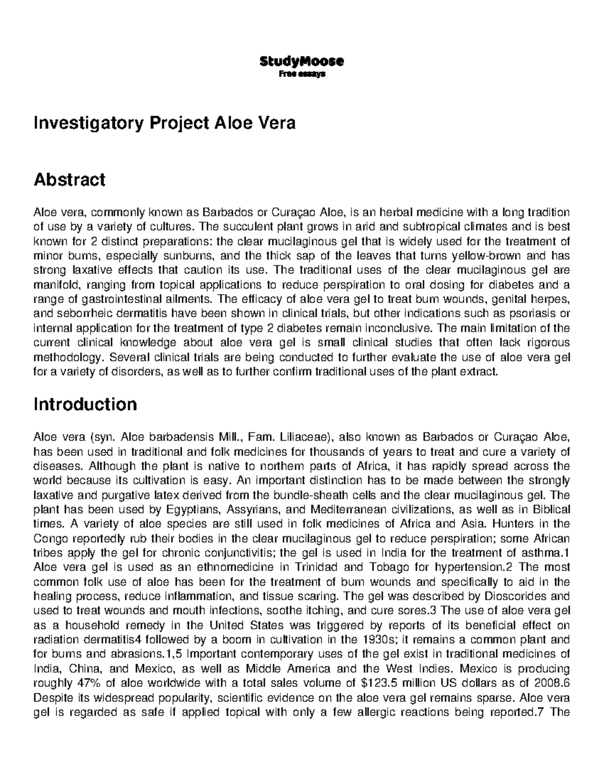Investigatory Project on Aloe Vera: Medicinal Benefits & Applications ...