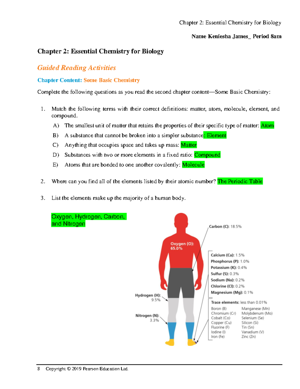 Chapter 2 Guided Reading: Essential Chemistry for Biology (Activity 02 ...