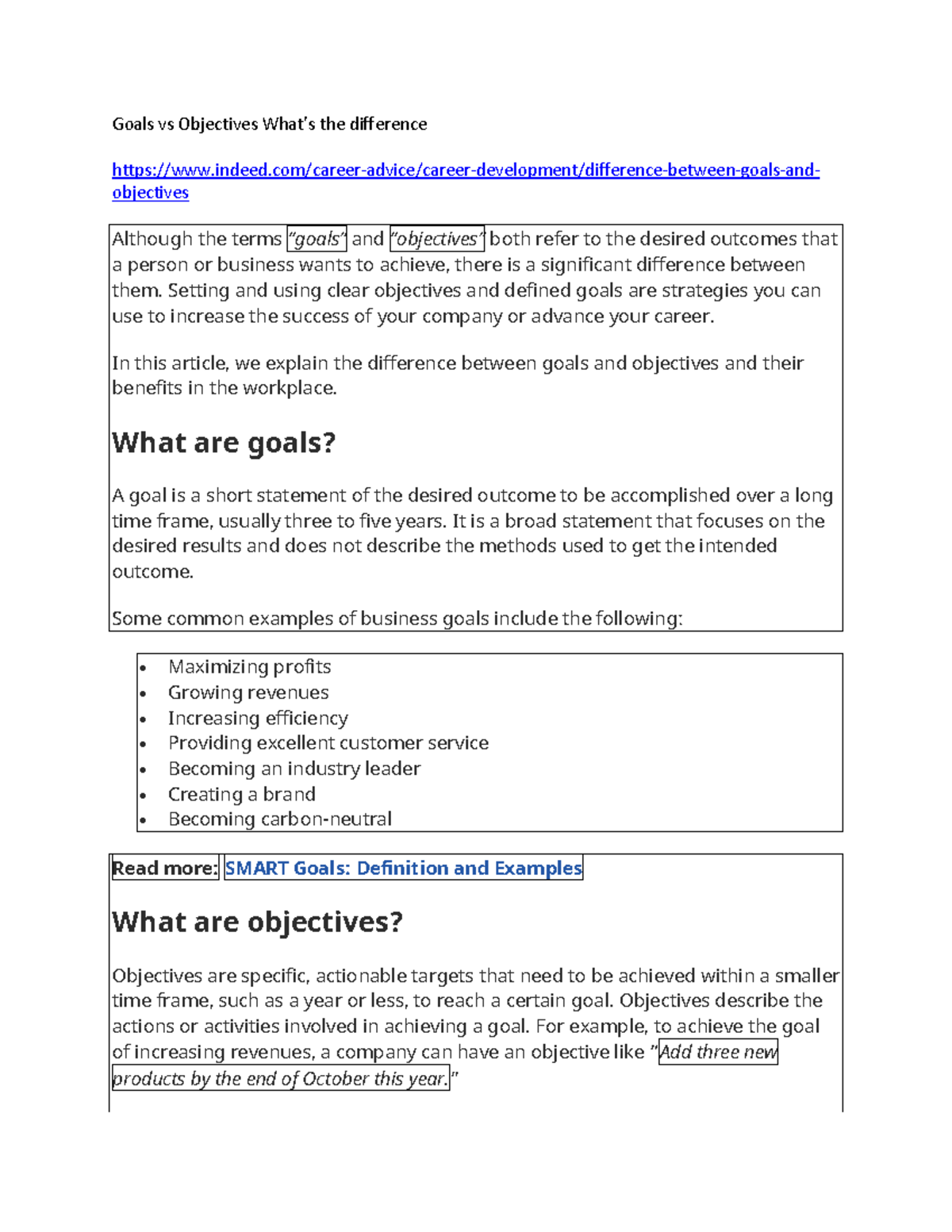 Goals vs Objectives What s the difference - Goals vs Objectives What’s ...