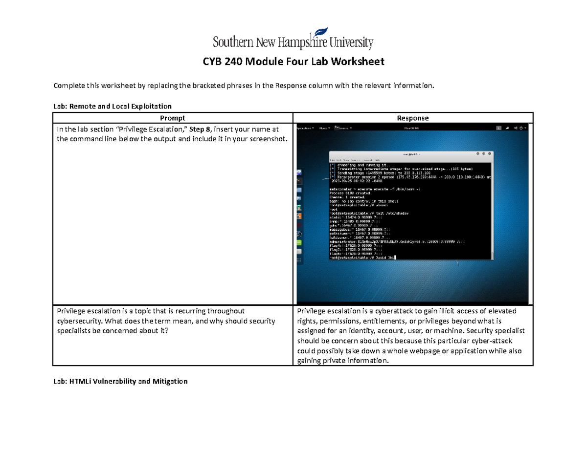 CYB 240 Module Four Lab Worksheet - CYB 240 Module Four Lab Worksheet ...