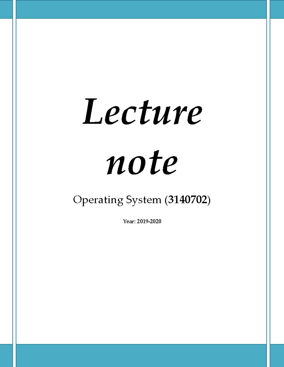 Operating System (3140702) Handbook - GTU - Studocu