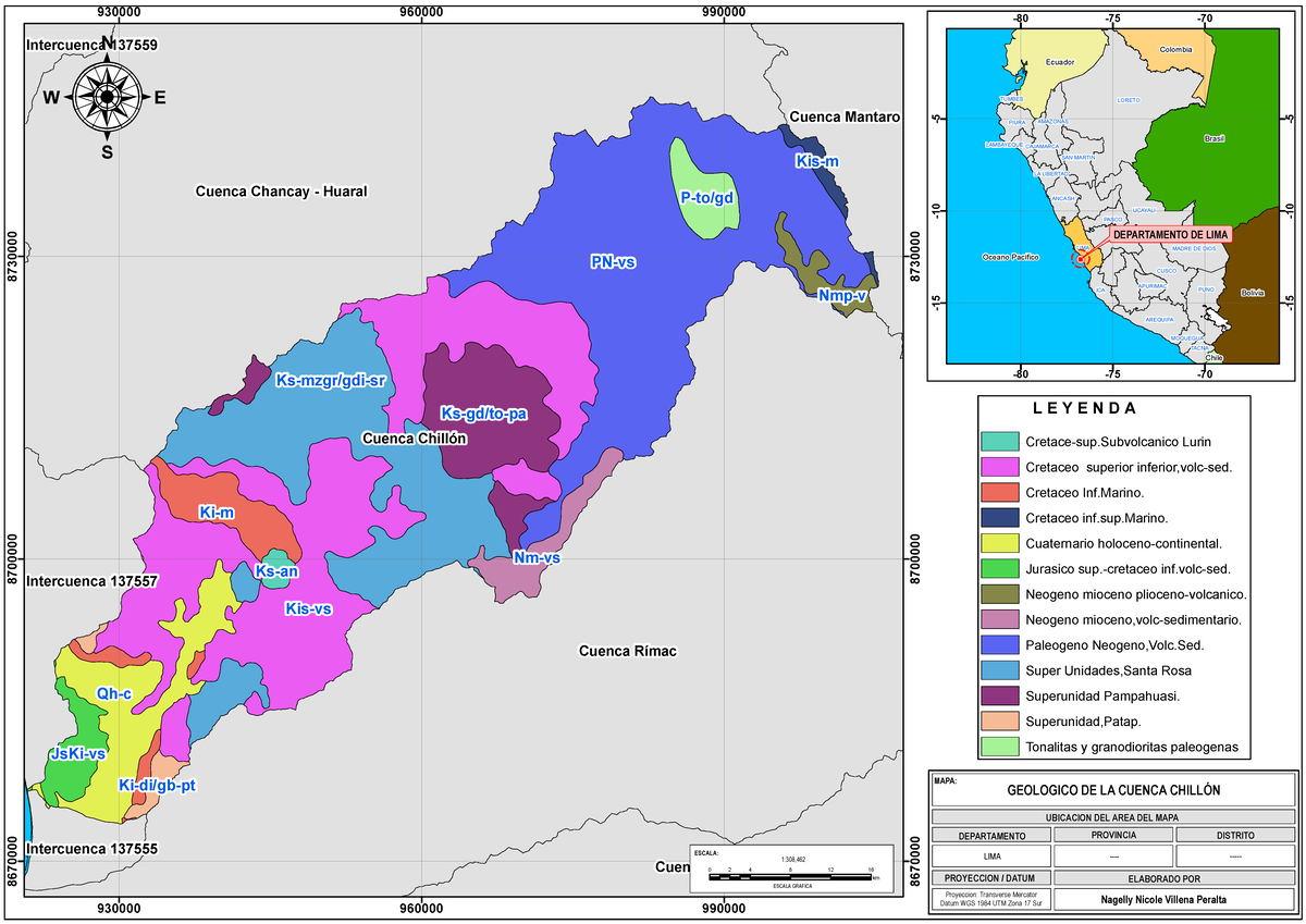 Geología: Mapa de la Cuenca Chillón 137559 y 137557 - Studocu